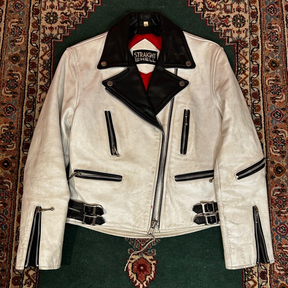 Jackets & Coats | Straight To Hell White And Black Defector Leather ...